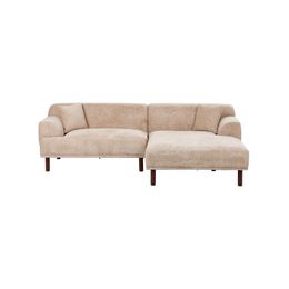 Beliani Ecksofa HOLT in Beige/Braun - (W) 241 x (H) 82 x (L) 159 cm | Gr.: onesize