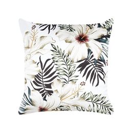 Beliani Dekokissen OKRA in Bunt/Grün/Weiß - (W) 45 x (H) 10 x (L) 45 cm | Gr.: onesize