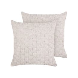 Beliani 2er-Set Dekokissen BASALIM in Beige/Rosa | Gr.: onesize