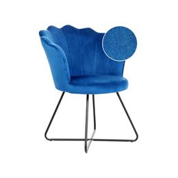 Beliani Sessel LOVELOCK in Blau/Schwarz - (W) 67 x (H) 86 x (L) 70 cm | Gr.: onesize