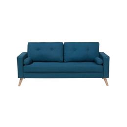 Beliani 2-Sitzer Sofa KALMAR in Blau/Braun - (W) 182 x (H) 88 x (L) 74 cm | Gr.: onesize