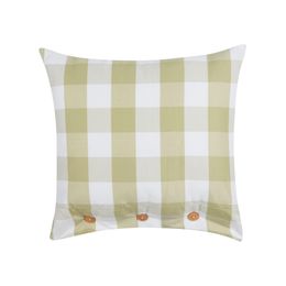 Beliani Dekokissen TAMNINE in Gr&uuml;n/Wei&szlig; - (W) 45 x (H) 12 x (L) 45 cm | Gr.: onesize
