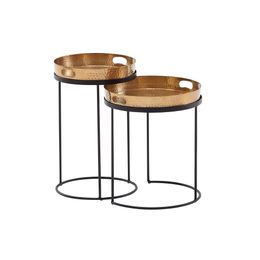 FineBuy Beistelltisch in Gold / Aluminium / 38x38x45 | Gr.: onesize
