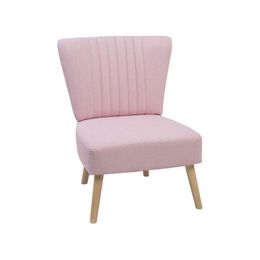 Beliani Sessel VAASA in Rosa/Braun - (W) 61 x (H) 85 x (L) 60 cm | Gr.: onesize