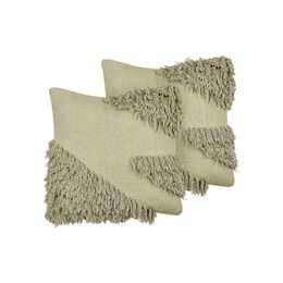 Beliani 2er-Set Dekokissen SOURWOOD in Grün | Gr.: onesize