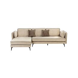 Beliani 3-tlg Ecksofa ALTAN in Beige/Schwarz | Gr.: onesize