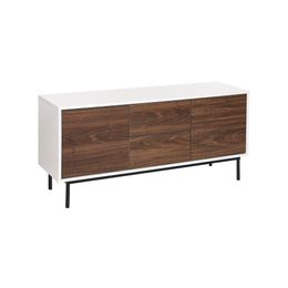 Beliani Sideboard OKLAND in Braun/Wei&szlig; - (W) 120 x (H) 55 x (L) 38 cm | Gr.: onesize