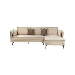 Beliani Ecksofa ALTAN in Beige/Schwarz - (W) 268 x (H) 88 x (L) 157 cm | Gr.: onesize