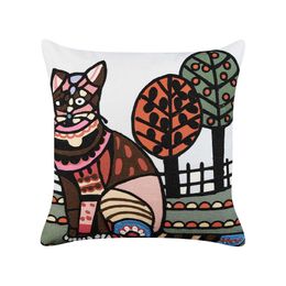 Beliani Dekokissen MEHSANA in Bunt/Wei&szlig;/Schwarz - (W) 50 x (H) 10 x (L) 50 cm | Gr.: onesize