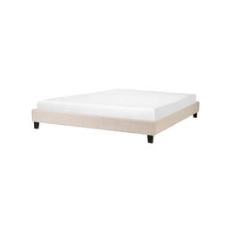 Beliani Doppelbett ROANNE in Beige/Braun - (W) 189 x (H) 29 x (L) 211 cm | Gr.: onesize