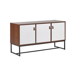 Beliani Sideboard NUEVA in Wei&szlig;/Braun/Schwarz - (W) 112 x (H) 62 x (L) 39 cm | Gr.: onesize