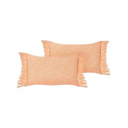 Beliani 2er-Set Dekokissen TANSY in Orange | Gr.: onesize