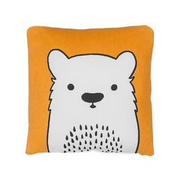 Beliani Dekokissen WARANASI in Orange/Wei&szlig;/Schwarz - (W) 45 x (H) 12 x (L) 45 cm | Gr.: onesize