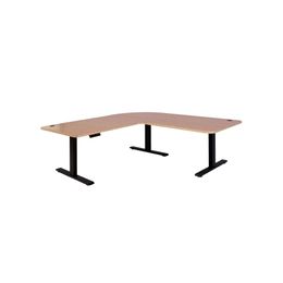 MCW Eck-Schreibtisch D40, Hellbraun, schwarz | Gr.: onesize