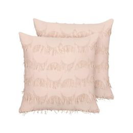 Beliani 1er-Set Dekokissen AGASTACHE in Rosa | Gr.: onesize