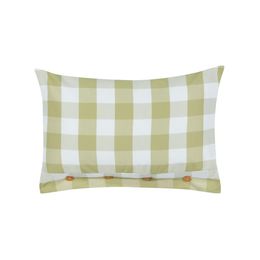 Beliani Dekokissen TAMNINE in Gr&uuml;n/Wei&szlig; - (W) 40 x (H) 12 x (L) 60 cm | Gr.: onesize