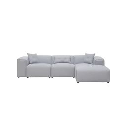 Beliani Ecksofa DOLVA in Grau/Schwarz - (W) 294 x (H) 72 x (L) 170 cm | Gr.: onesize