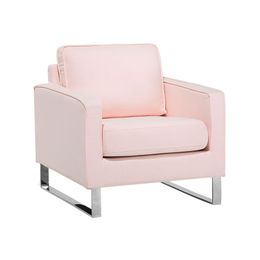 Beliani Sessel VIND in Rosa/Silber - (W) 79 x (H) 82 x (L) 85 cm | Gr.: onesize
