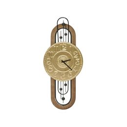 Beliani Wanduhr NOBELIUM in Gold/Schwarz/Braun - (W) 36 x (H) 83 x (L) 2 cm | Gr.: onesize