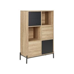 Beliani B&uuml;cherregal MOINES in Braun/Grau/Schwarz - (W) 80 x (H) 135 x (L) 40 cm | Gr.: onesize