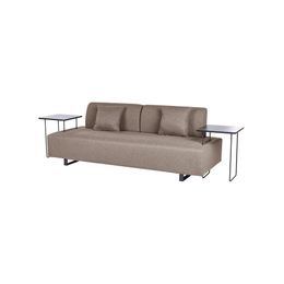 Beliani 3-tlg 3-Sitzer Sofa SOKNA in Braun/Schwarz | Gr.: onesize