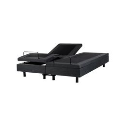 Beliani Doppelbett DUKE in Grau/Schwarz - (W) 160 x (H) 37 x (L) 200 cm | Gr.: onesize