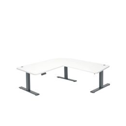 MCW Eck-Schreibtisch D40, Weiß, anthrazit-grau | Gr.: onesize