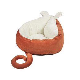 Beliani Tierbett HASSA in Orange/Wei&szlig; - (W) 50 x (H) 18 x (L) 45 cm | Gr.: onesize