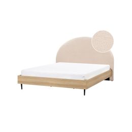 Beliani Doppelbett MILLAY in Beige/Schwarz/Braun - (W) 196 x (H) 130 x (L) 211 cm | Gr.: onesize
