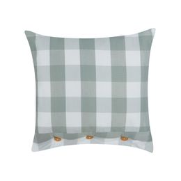 Beliani Dekokissen TAMNINE in Gr&uuml;n/Wei&szlig; - (W) 45 x (H) 12 x (L) 45 cm | Gr.: onesize