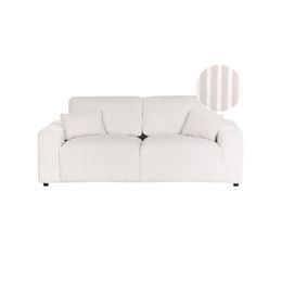Beliani 3-Sitzer Sofa SANDORA in Wei&szlig;/Schwarz - (W) 216 x (H) 87 x (L) 98 cm | Gr.: onesize