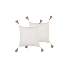 Beliani 2er-Set Dekokissen AZALEA in Beige | Gr.: onesize
