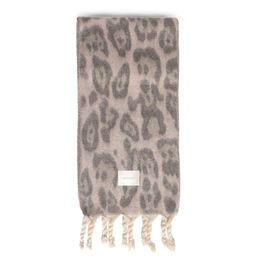 SASSYCLASSY Schal mit Leo-Print in Grau | Gr.: onesize