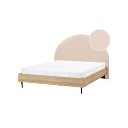 Beliani Doppelbett MILLAY in Beige/Schwarz/Braun - (W) 176 x (H) 130 x (L) 211 cm | Gr.: onesize