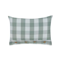 Beliani Dekokissen TAMNINE in Gr&uuml;n/Wei&szlig; - (W) 40 x (H) 12 x (L) 60 cm | Gr.: onesize