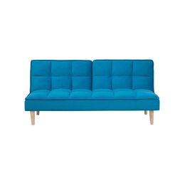 Beliani 3-Sitzer Sofa SILJAN in Blau/Braun - (W) 177 x (H) 80 x (L) 80 cm | Gr.: onesize
