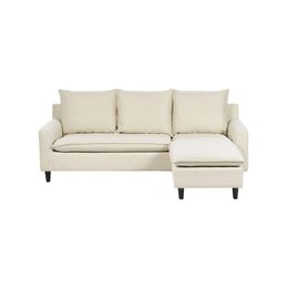 Beliani Ecksofa ELVENES in Beige/Schwarz - (W) 206 x (H) 69 x (L) 140 cm | Gr.: onesize