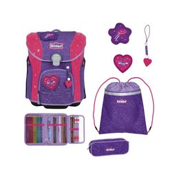 Scout Micro Superflash Extreme Schulranzen-Set 4-tlg. Heartbeat in lila | Gr.: onesize