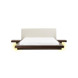 Beliani Doppelbett ZEN in Braun/Wei&szlig; - (W) 308 x (H) 86 x (L) 229 cm | Gr.: onesize