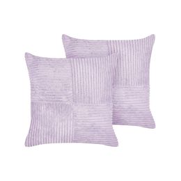 Beliani 2er-Set Dekokissen MILLET in Violett | Gr.: onesize