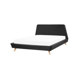 Beliani Doppelbett VIENNE in Schwarz/Braun - (W) 200 x (H) 103 x (L) 220 cm | Gr.: onesize