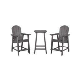 Beliani 3-tlg Bistro Set ADIRONDACK in Grau | Gr.: onesize