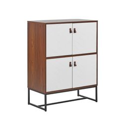 Beliani Sideboard NUEVA in Wei&szlig;/Braun/Schwarz - (W) 76 x (H) 100 x (L) 39 cm | Gr.: onesize