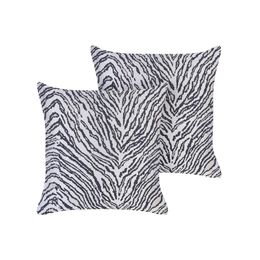 Beliani 2er-Set Dekokissen MANETTI in Schwarz/Weiß | Gr.: onesize