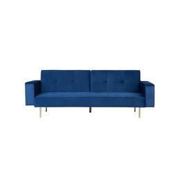 Beliani 3-Sitzer Sofa VISNES in Blau/Gold - (W) 218 x (H) 80 x (L) 81 cm | Gr.: onesize