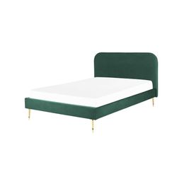 Beliani Doppelbett FLAYAT in Gr&uuml;n/Gold - (W) 153 x (H) 109 x (L) 215 cm | Gr.: onesize