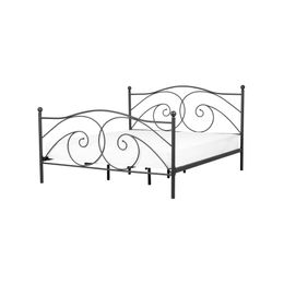 Beliani Doppelbett DINARD in Schwarz - (W) 187 x (H) 118 x (L) 208 cm | Gr.: onesize