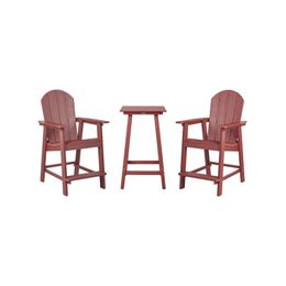 Beliani 3-tlg Bistro Set ADIRONDACK in Rot | Gr.: onesize