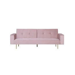 Beliani 3-Sitzer Sofa VISNES in Rosa/Gold - (W) 218 x (H) 80 x (L) 81 cm | Gr.: onesize