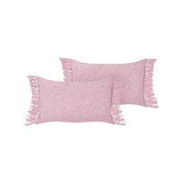 Beliani 2er-Set Dekokissen TANSY in Rosa | Gr.: onesize